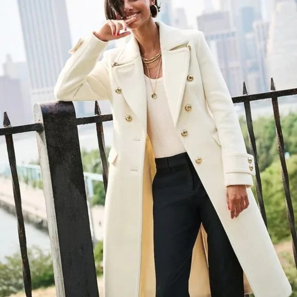 Express | Jackets & Coats | New Express Ivory Novelty Button Wool Blend ...